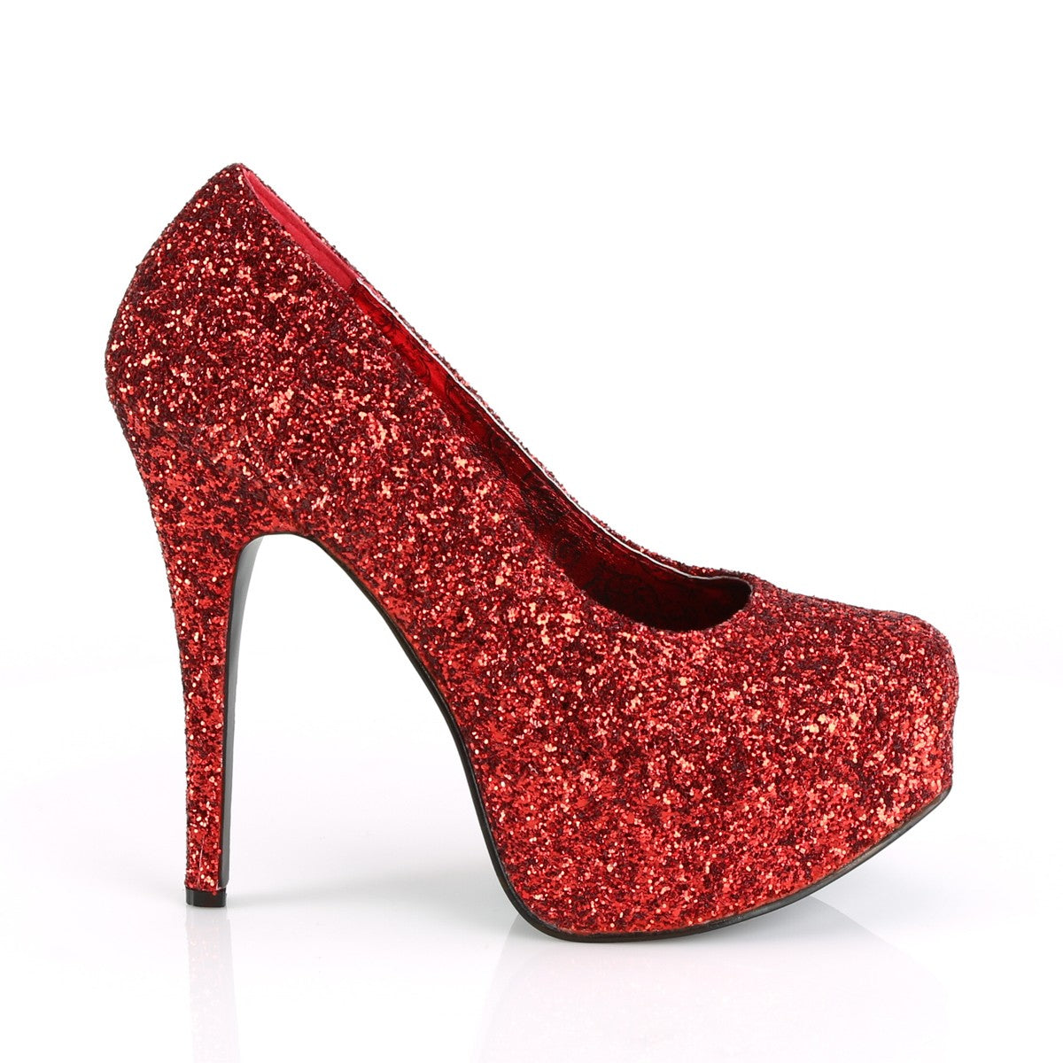 5" Heel Wide Width Red Glitter Pumps Plus Size | BORDELLO TEEZE-06GW ...