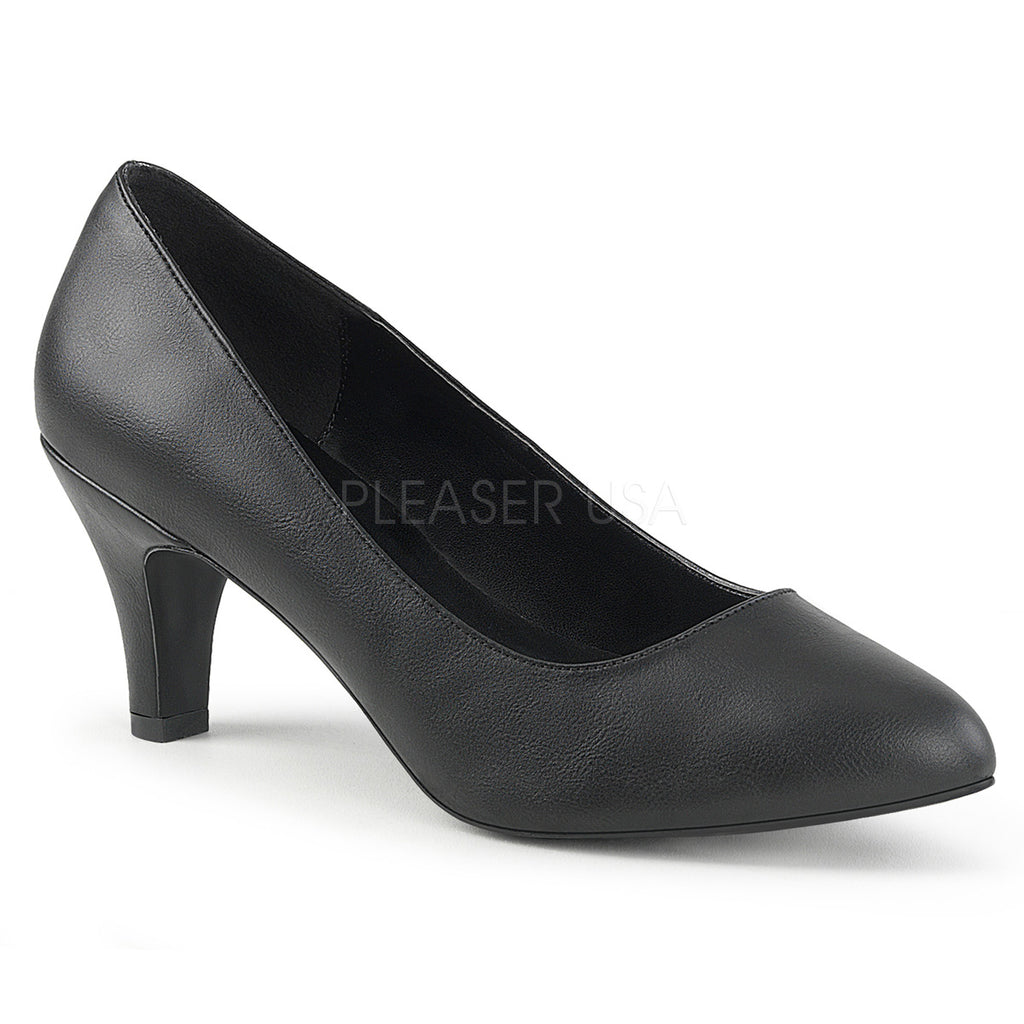 3 Inch Heel Black Pu Plus Size Classic Pump Heels For Men | DIVINE-420 ...